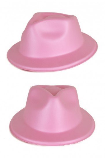 Ganster hat, pink, skumgummi - Temaer - Partyfabrikken.dk